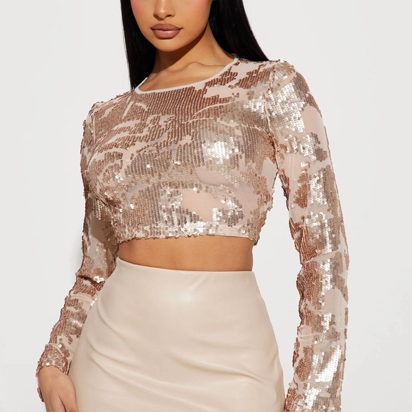 Fashion Nova | Tops | Fashion Nova Up Till Sunrise Sequin Top | Poshmark